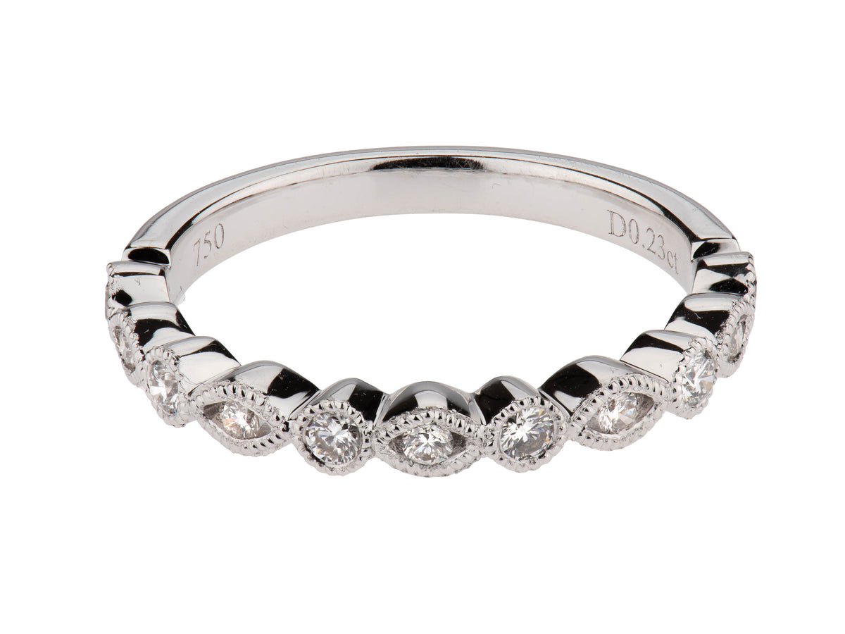 Milgrain Round Diamond Wedding Band – Palazzo Jewelers
